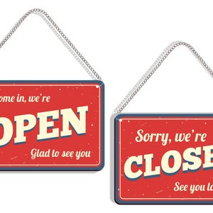 Open Closed Sign Board for Shop | Open Closed Sign Board | Double Side ...