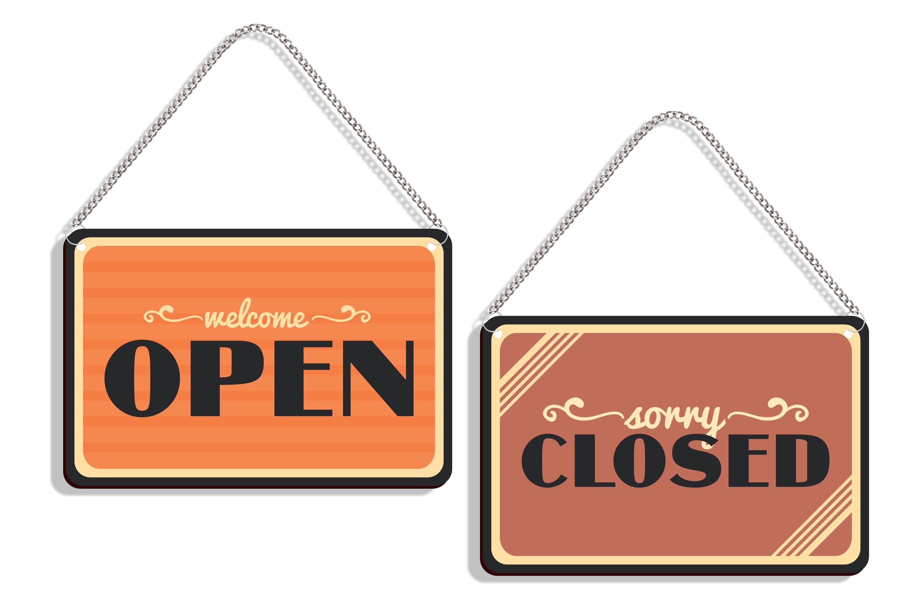 Open Closed Sign Board for Shop | Open Closed Board | Double Side ...