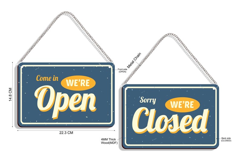 Open Closed Sign Board for Shop | Open Closed Sign Board | Double Side ...