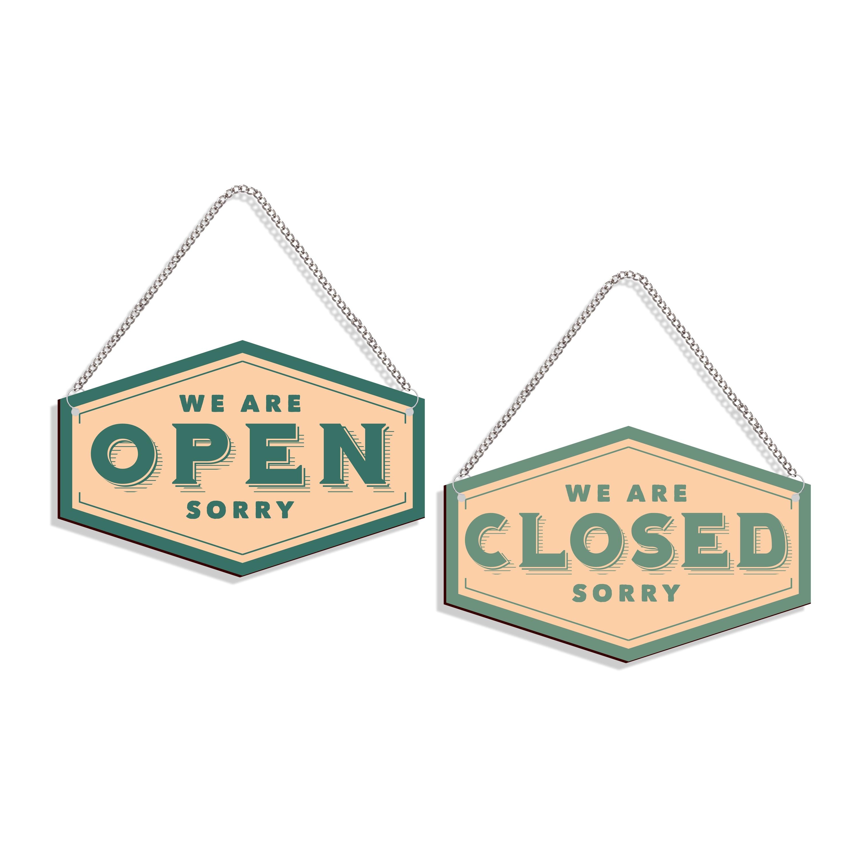 Open Closed Sign Board for Shop | Open Closed Sign Board | Wooden Open ...