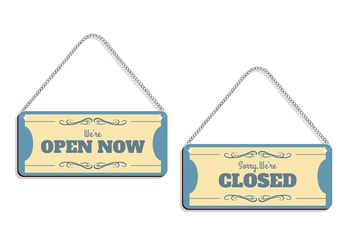 Open Closed Sign for Business Vintage Open Closed Sign Board for Shop ...