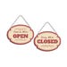 Wooden Double Sided Open-closed Sign With Metal Chain, Open Closed Sign ...