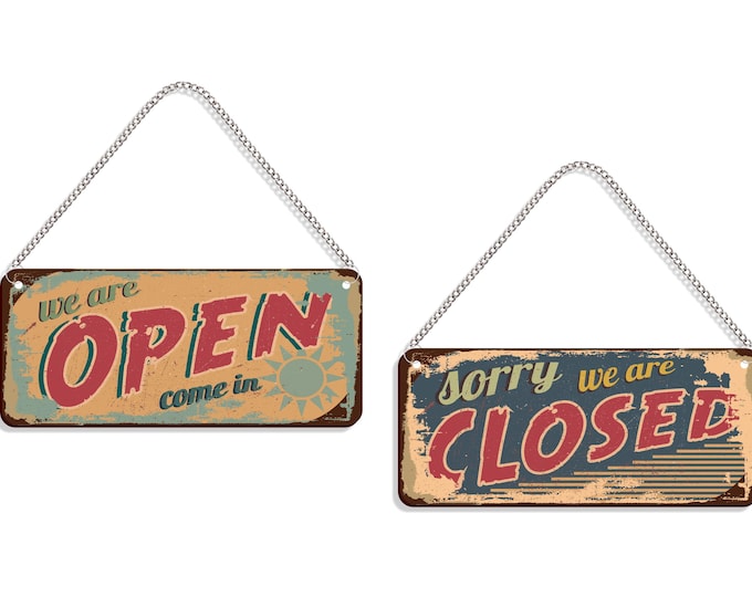Double Sided Open and Closed Sign for Eye Care, Unique Open Closed Sign ...