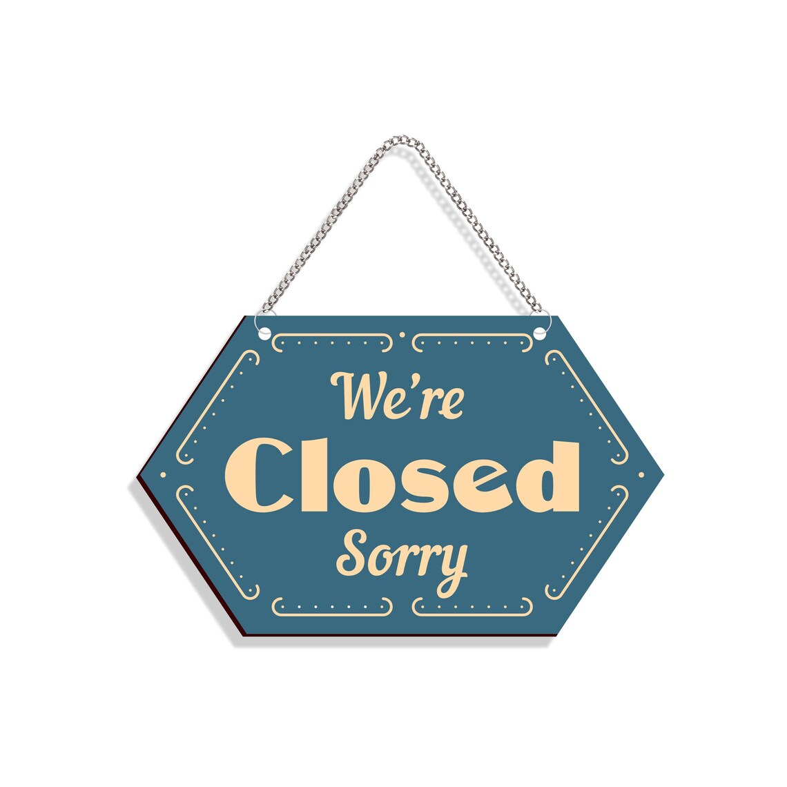 Wooden Double Sided Open-closed Sign With Metal Chain, Open Closed Sign ...