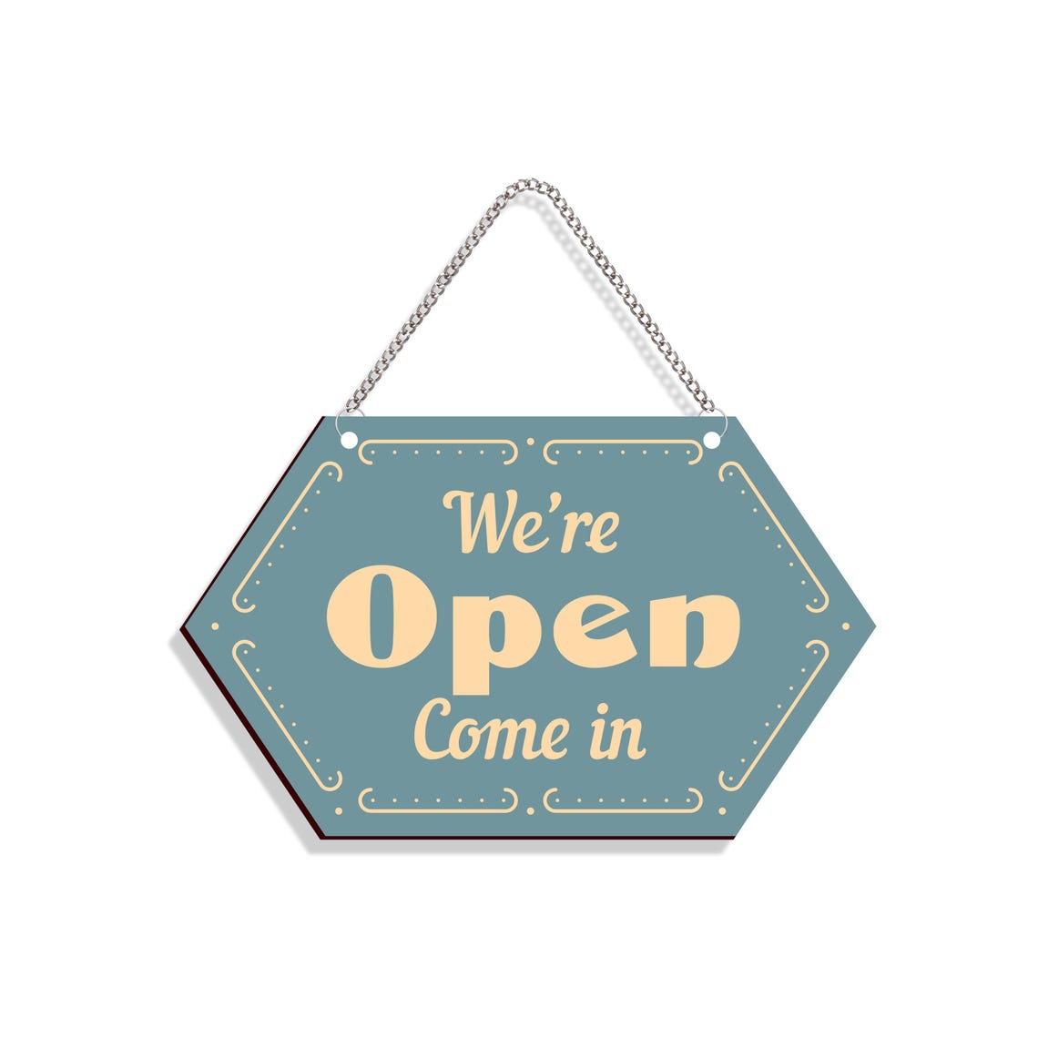 Wooden Double Sided Open-closed Sign With Metal Chain, Open Closed Sign ...