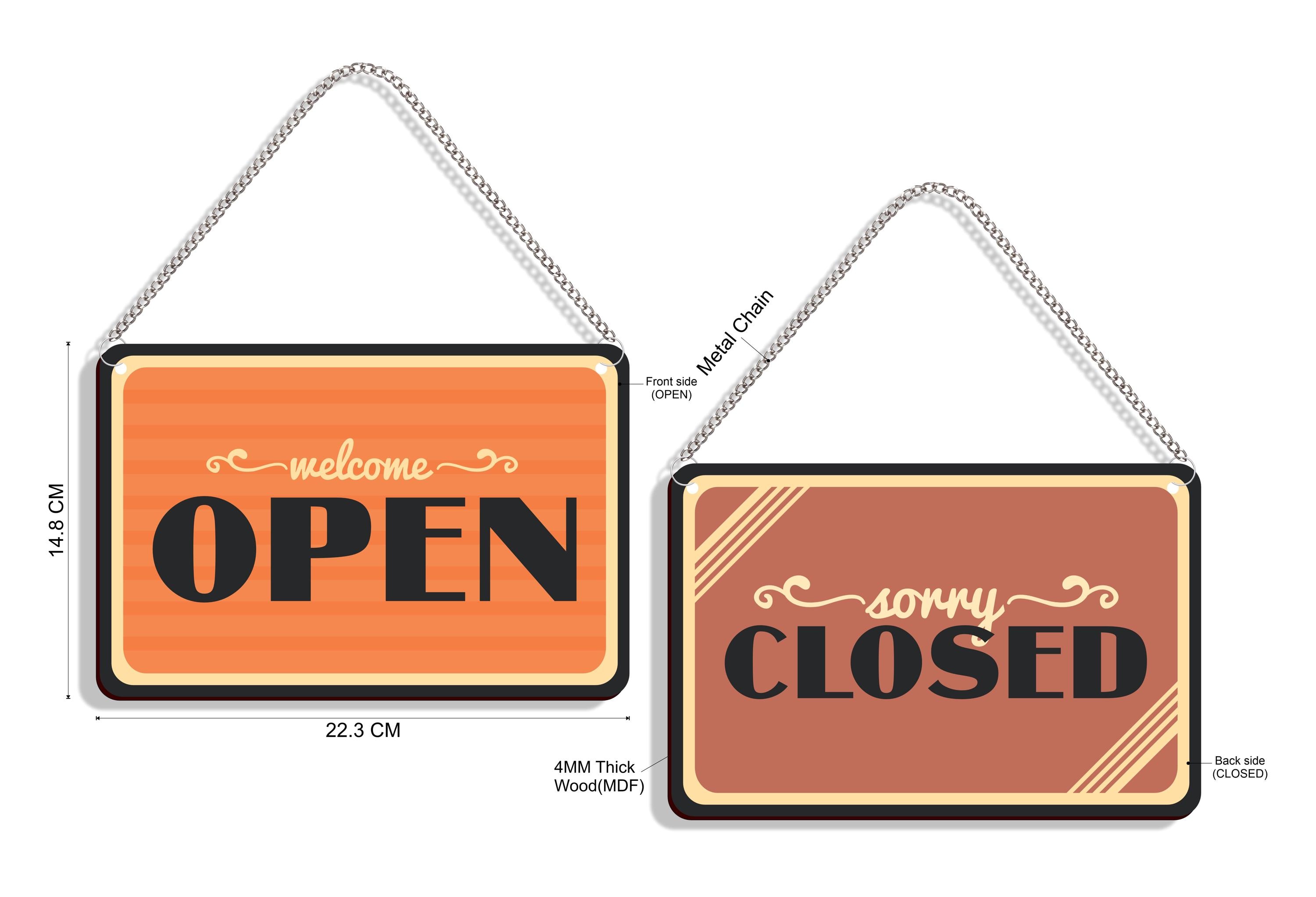 Open Closed Sign Board for Shop | Open Closed Board | Double Side ...