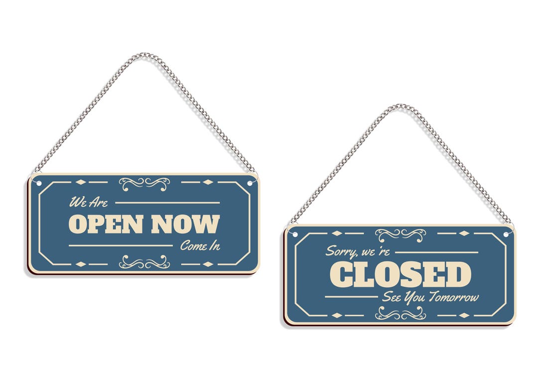 Wooden Double Side Open Close Sign Board | Open Closed Sign for ...