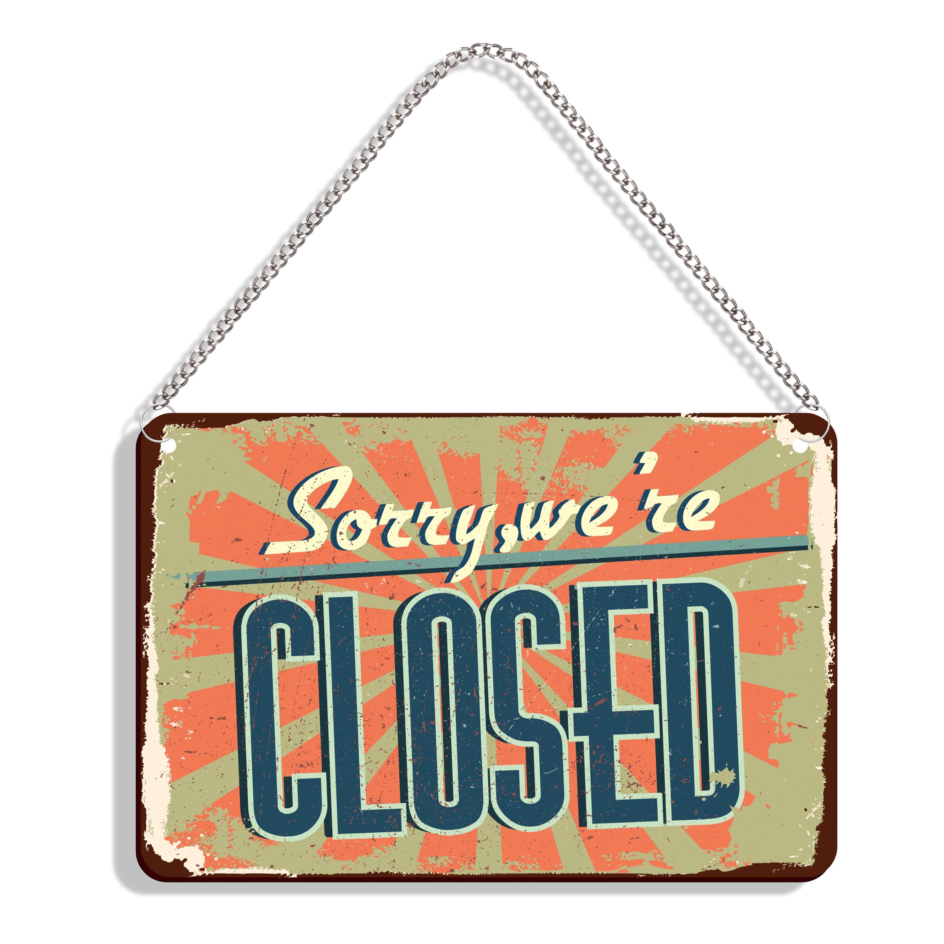 Vintage Look Open Closed Sign Board for Shop, Open Closed Sign for ...