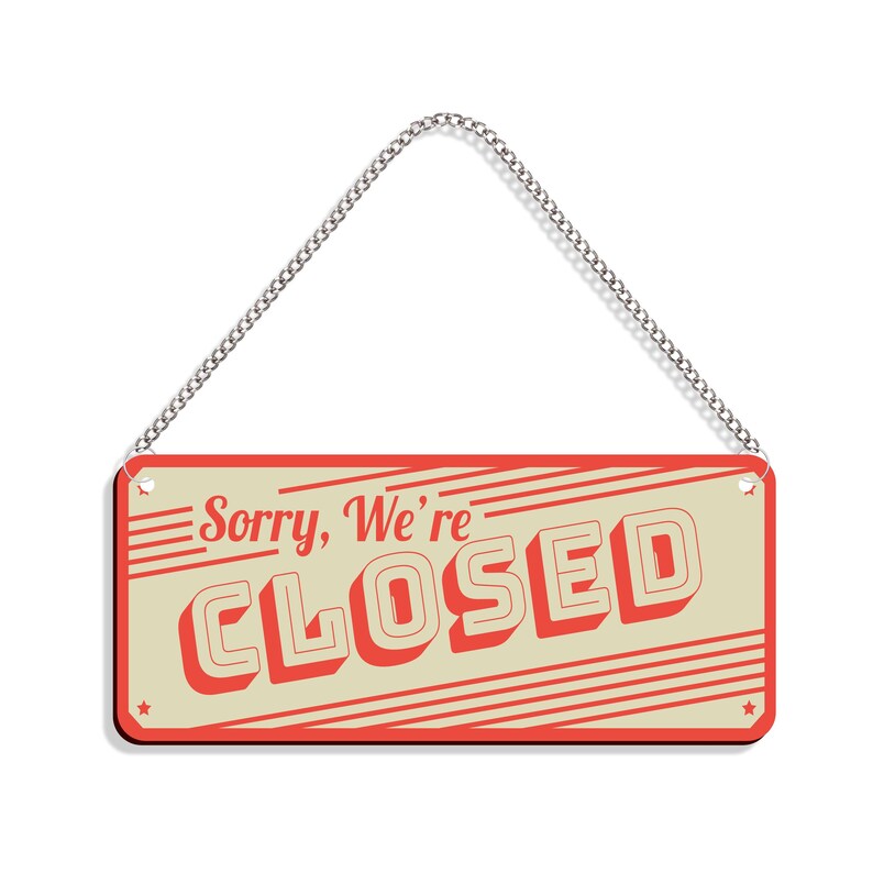 Double Sided Open Closed Sign: Wooden Business Sign With Chain - Etsy