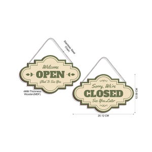 Open Closed Sign for Business Storefront Sign Shop Open Sign Wooden ...