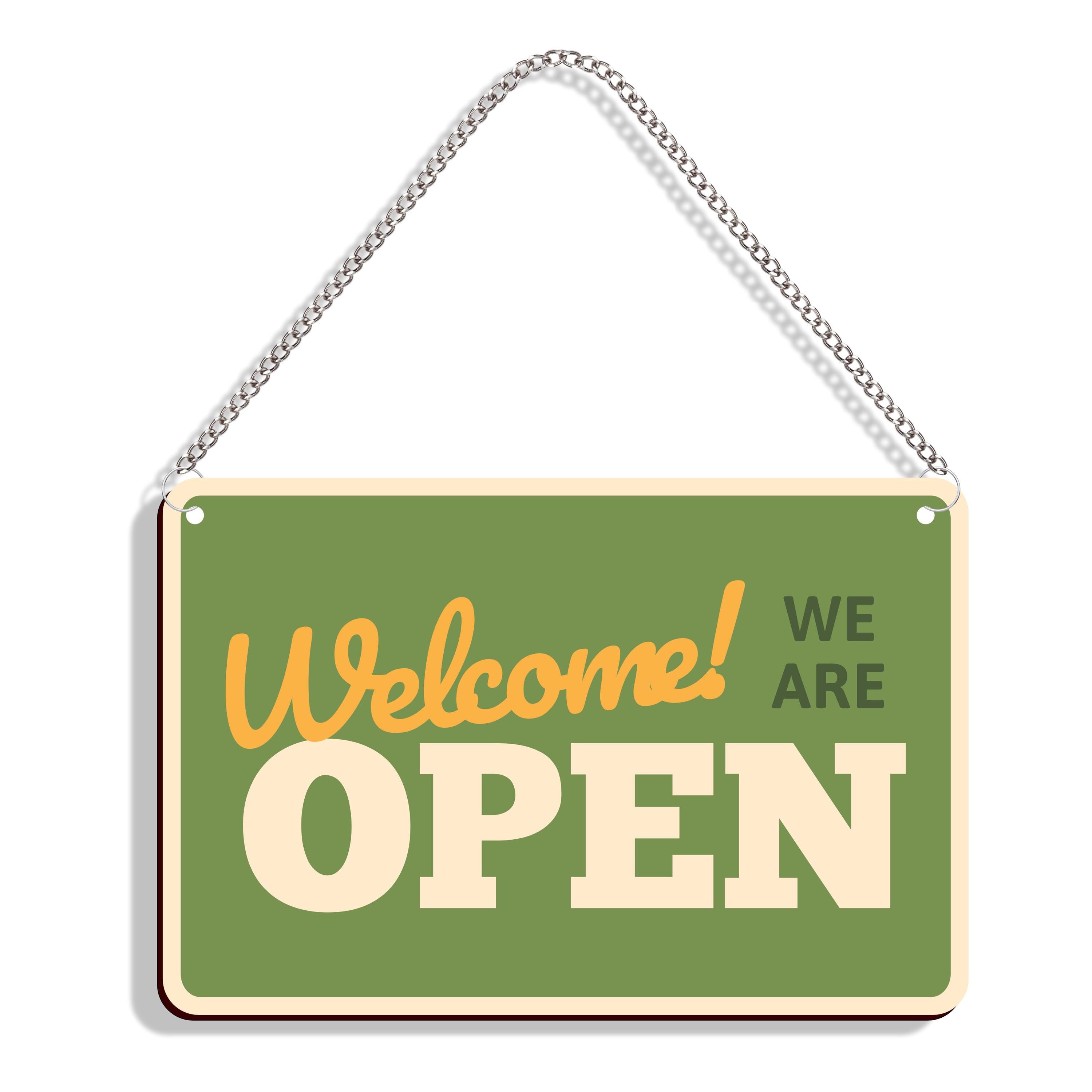 Double Sided Open Closed Sign: Wooden Shop Decor - Etsy