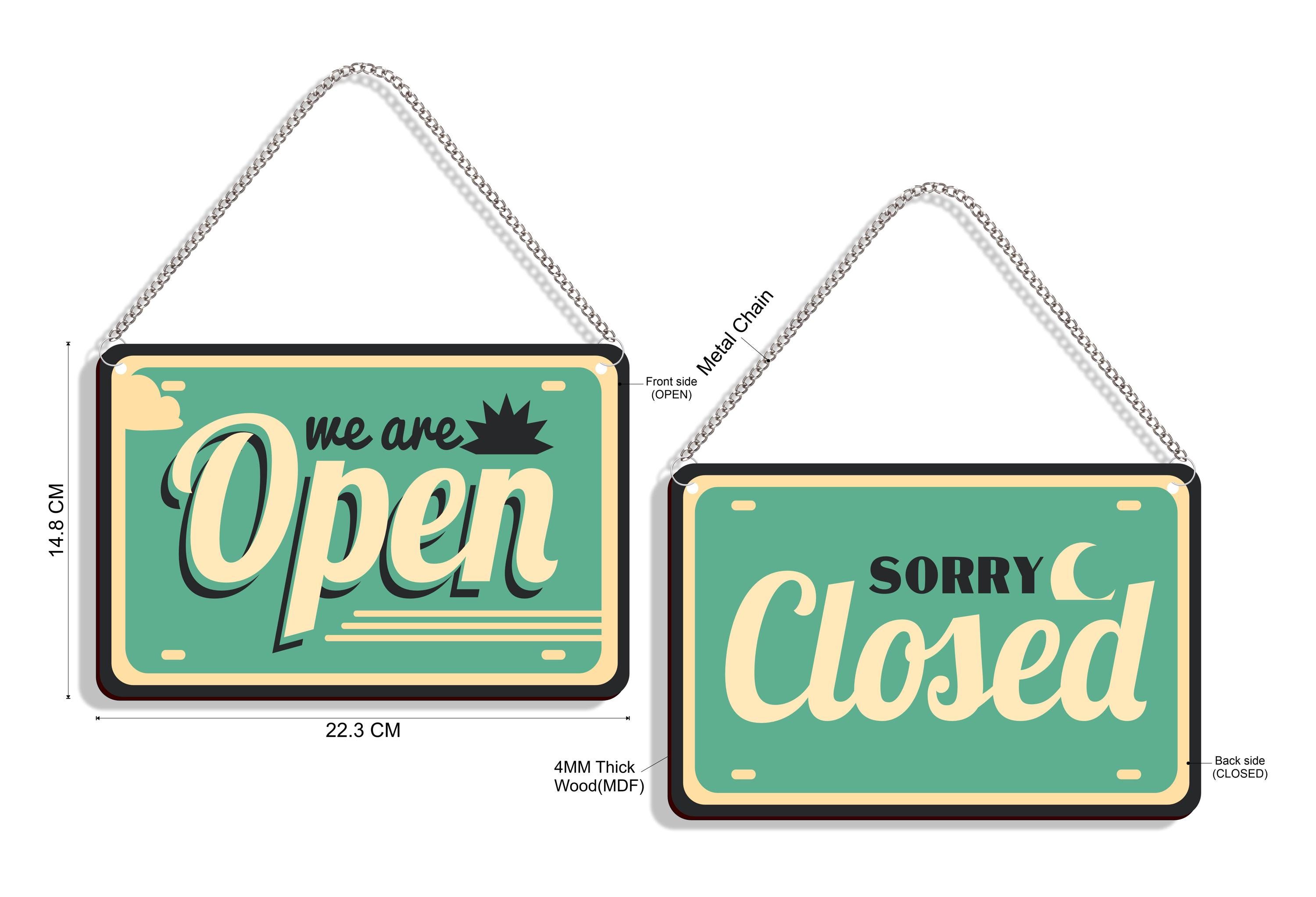 Open Closed Sign Board for Shop | Open Closed Board | Double Side ...