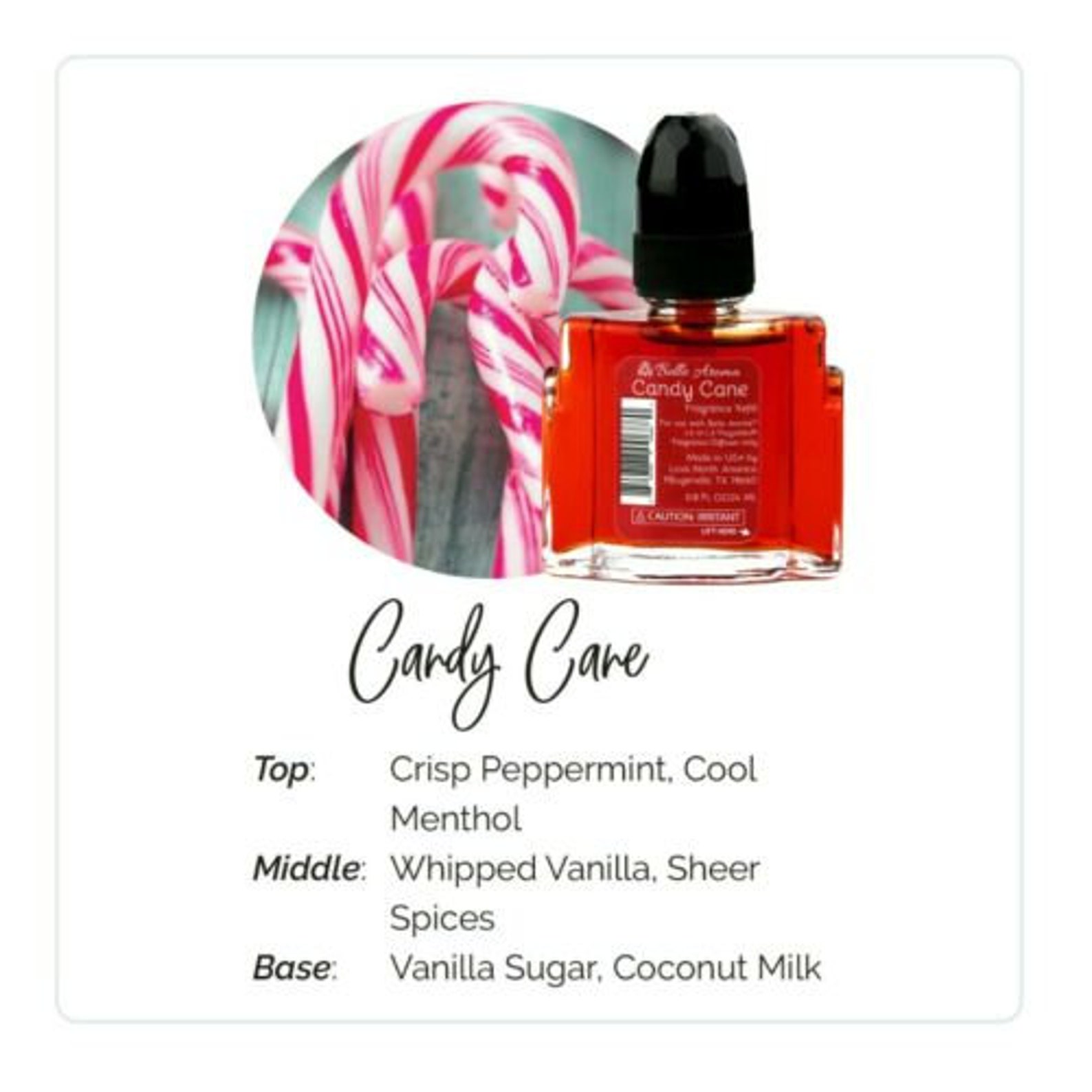 Candy Cane Home Fragrance Plugin Diffuser Oil Refill Bulb 24 Ml for ...