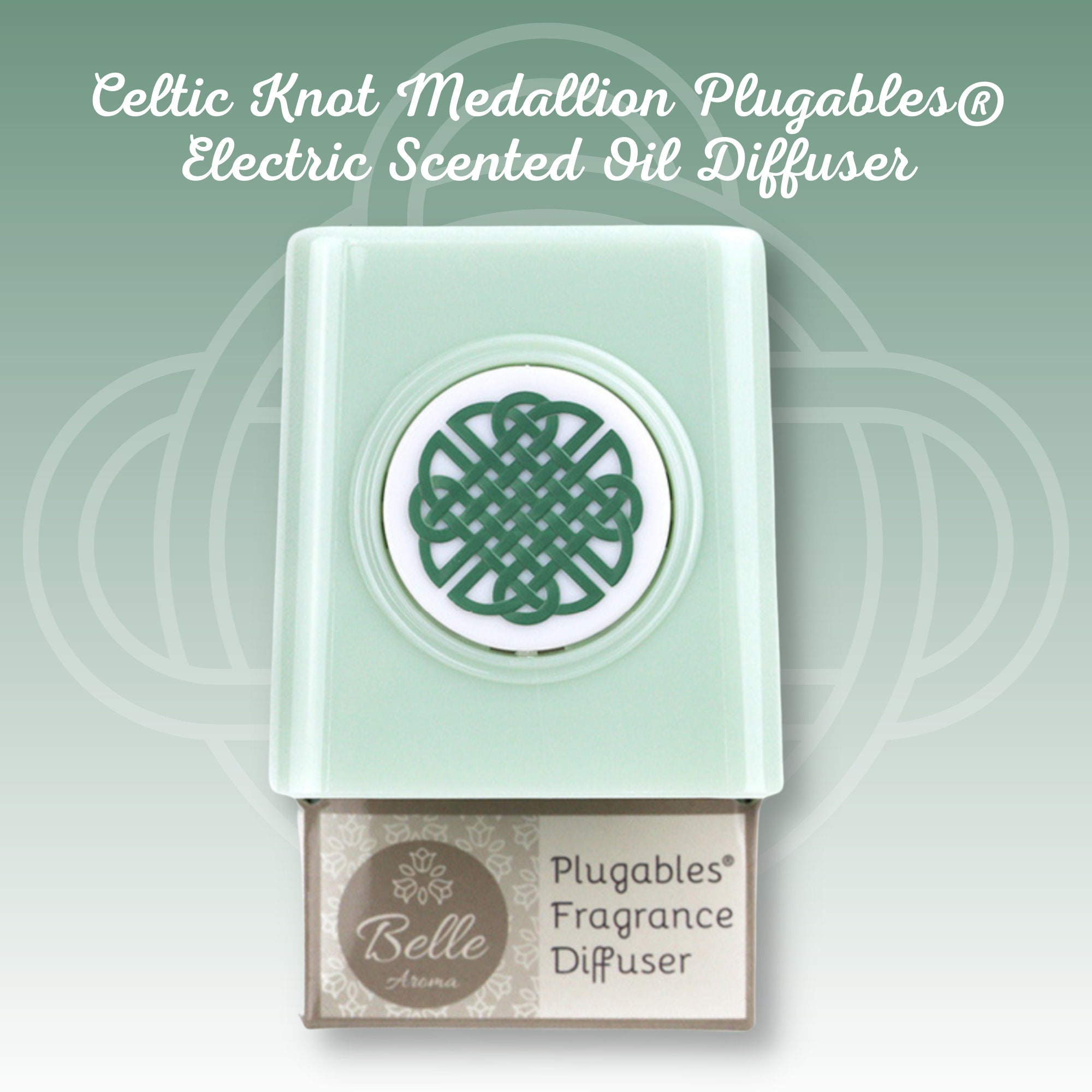 Celtic Knot Sea Glass Medallion Plugables® Plugin Electric Scented Oil Diffuser Fragrance Oil ...