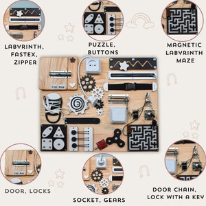 Fidget Sensory Busy Board Montessori Toddler Gift Autism Toys 1st ...