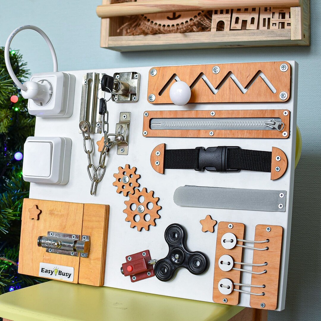 Fidget Sensory Busy Board Activity Baby Boards Autism Toys Montessori ...