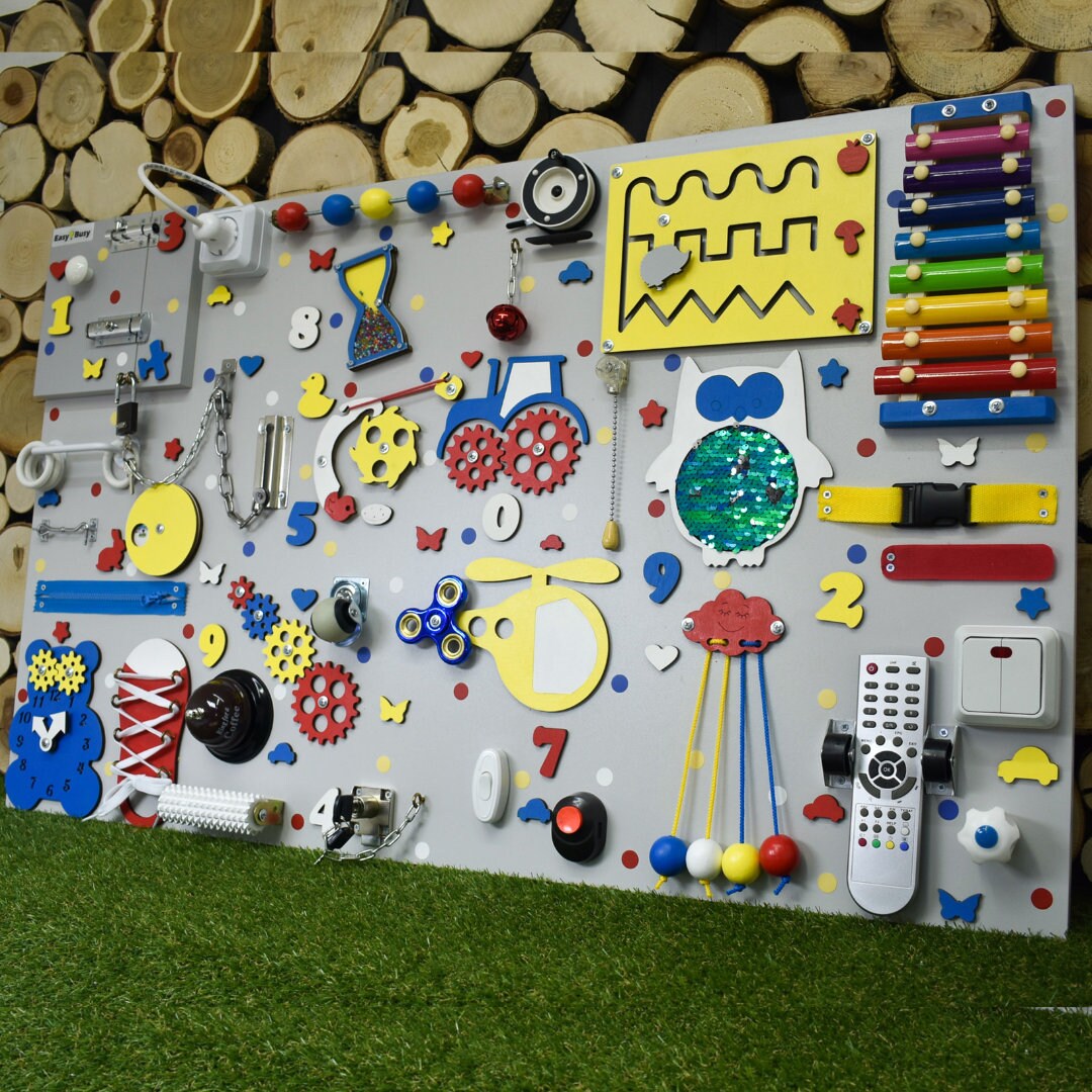 Fidget Busy Board Toddler Sensory Boards, Baby Activity Toys for 1 2 3 ...