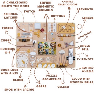 Busy Board 1 2 3 Year Old Baby Girl Boy Gift Toddler Sensory Activity ...