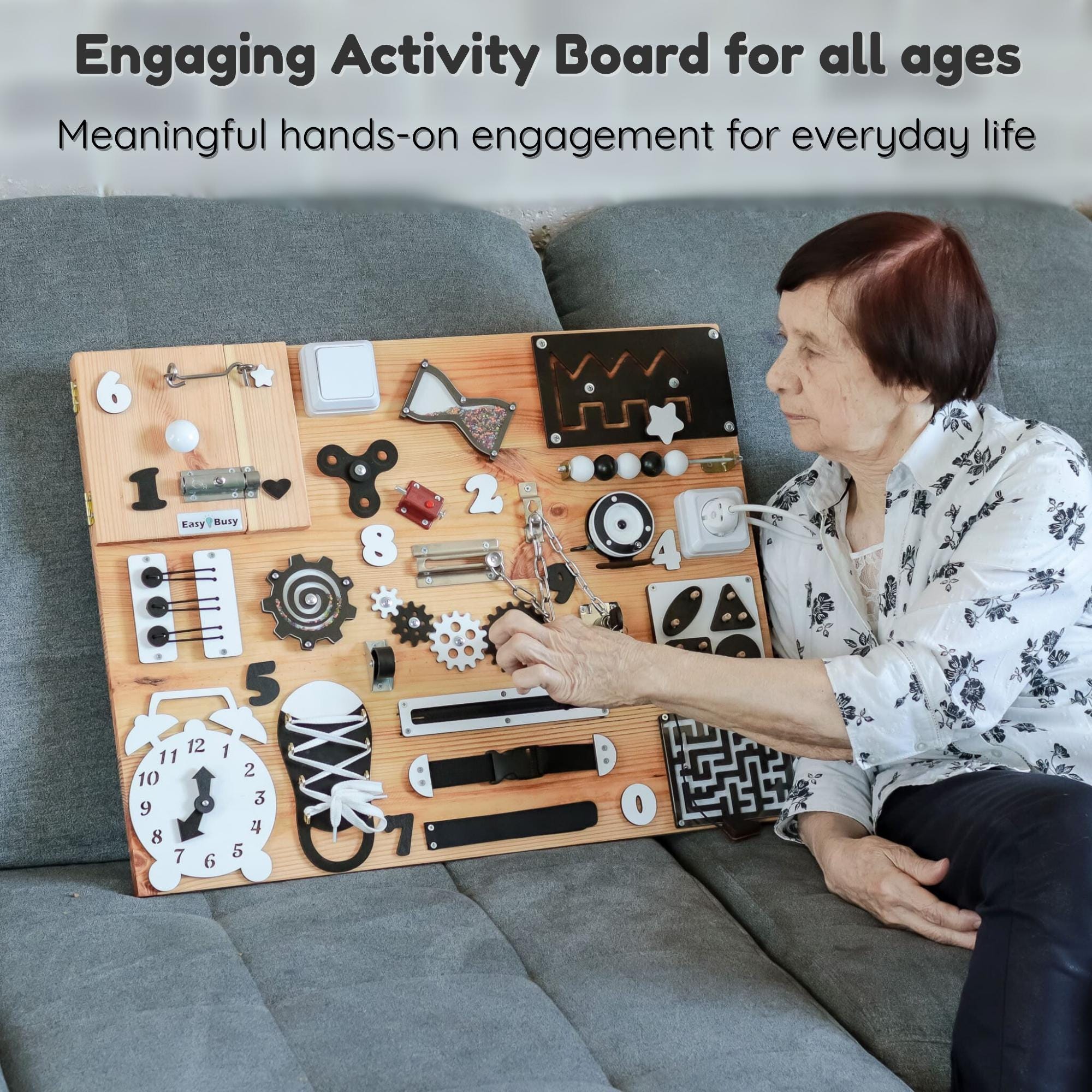 Nursing Home Fidget Toy Large Busy Board Adult, Occupational Therapy Gifts, Sensory Activity ...