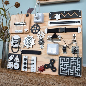 Fidget Busy Board 1 2 3 Year Old, First Birthday Gift, Toddler ...