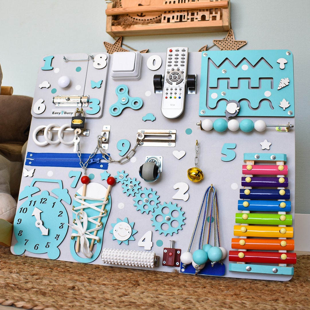 Toddler Busy Board Fidget Activity Boards, Sensory Montessori Toys ...
