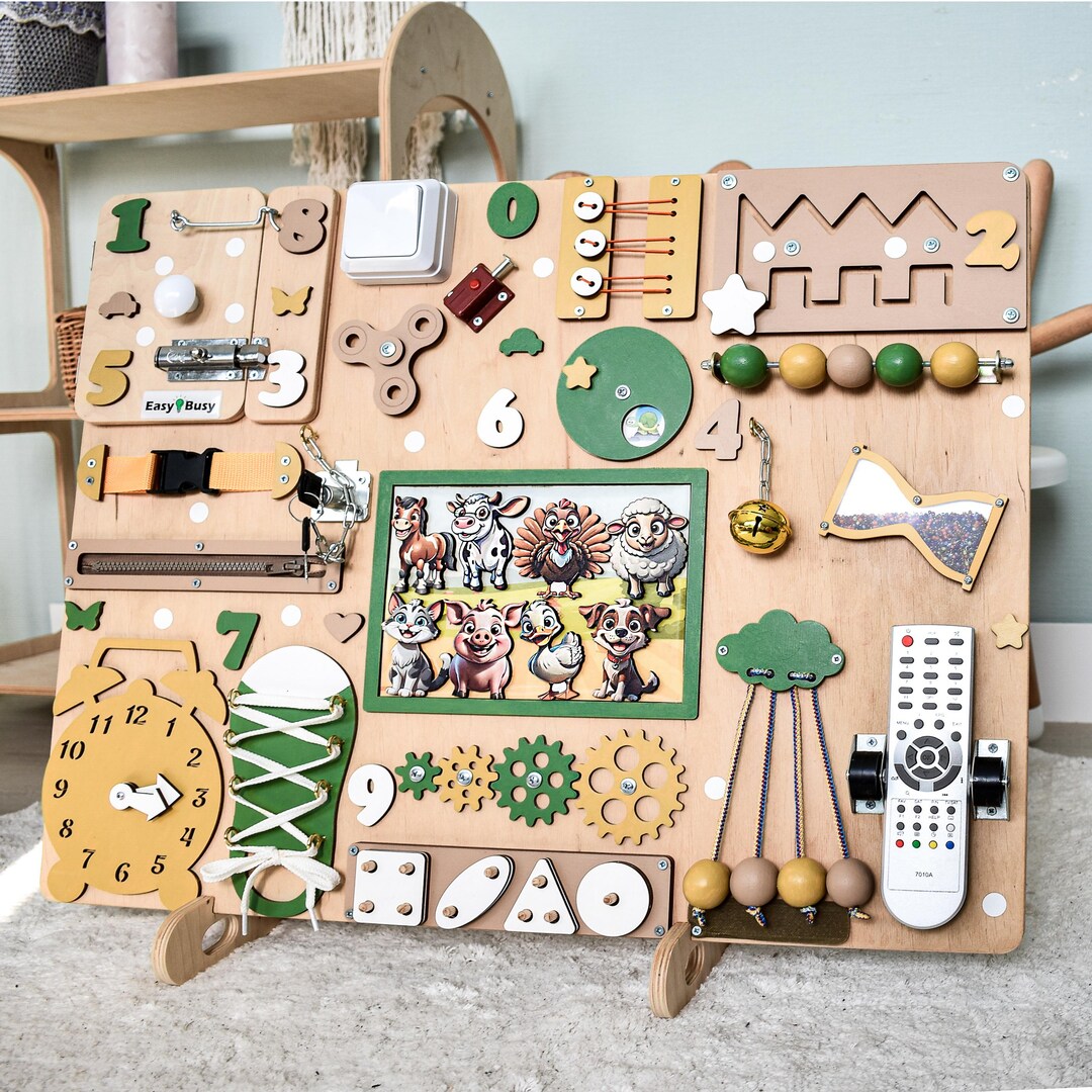 Toddler Busy Board, Baby Activity Toys, Gift Sensory, First Birthday ...