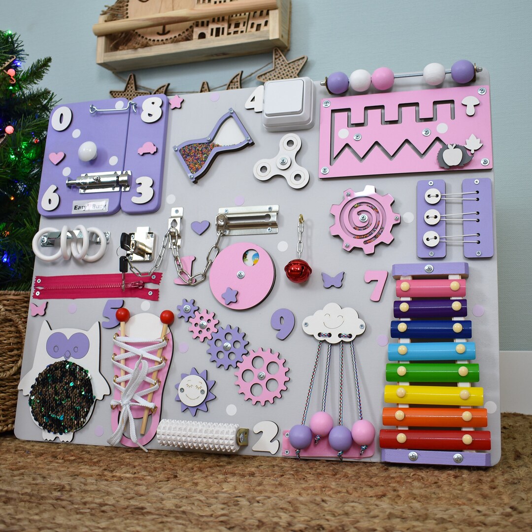 Baby Girl Gift Busy Board 1 2 3 Year Old Montessori Toys Fidget ...