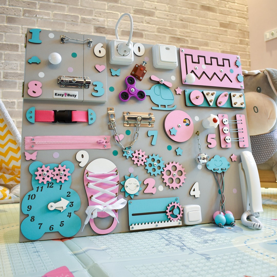 Busy Board for Toddler, Baby Girl Gift, Montessori Fidget Toy Busyboard ...