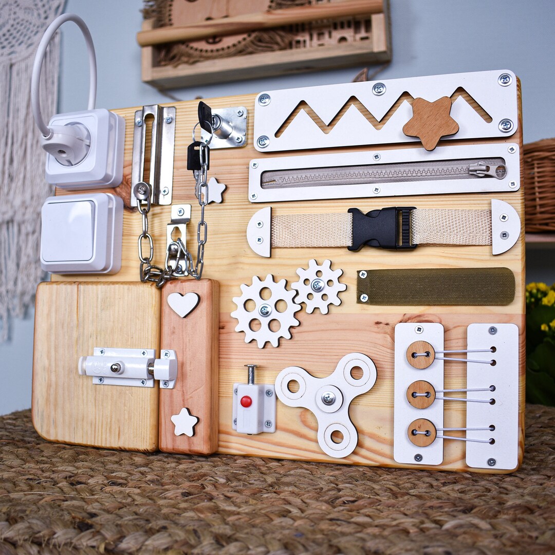 Fidget Busy Board Montessori Activity Toys Toddler Gift, Sensory Boards ...