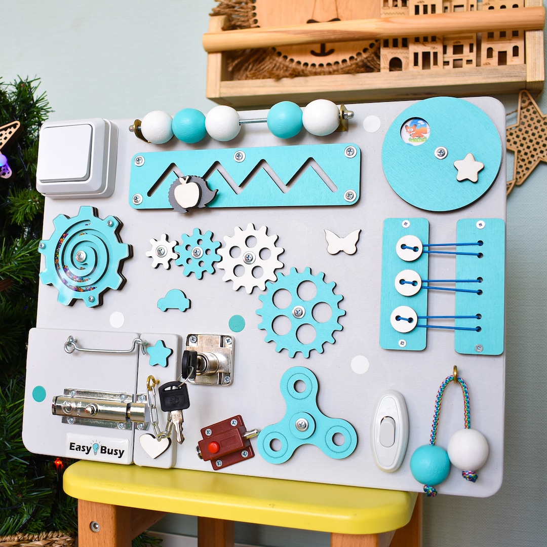 Fidget Busy Board Toddler Sensory Boards, Montessori Toys for Baby Girl ...