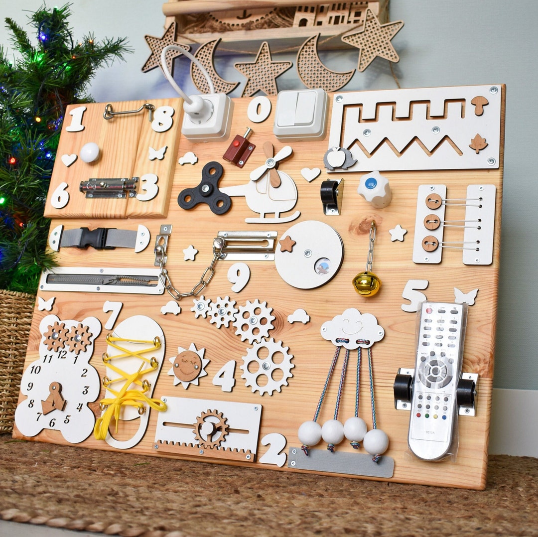 Fidget Sensory Busy Board Montessori Toddler Gift Autism Toys Activity ...