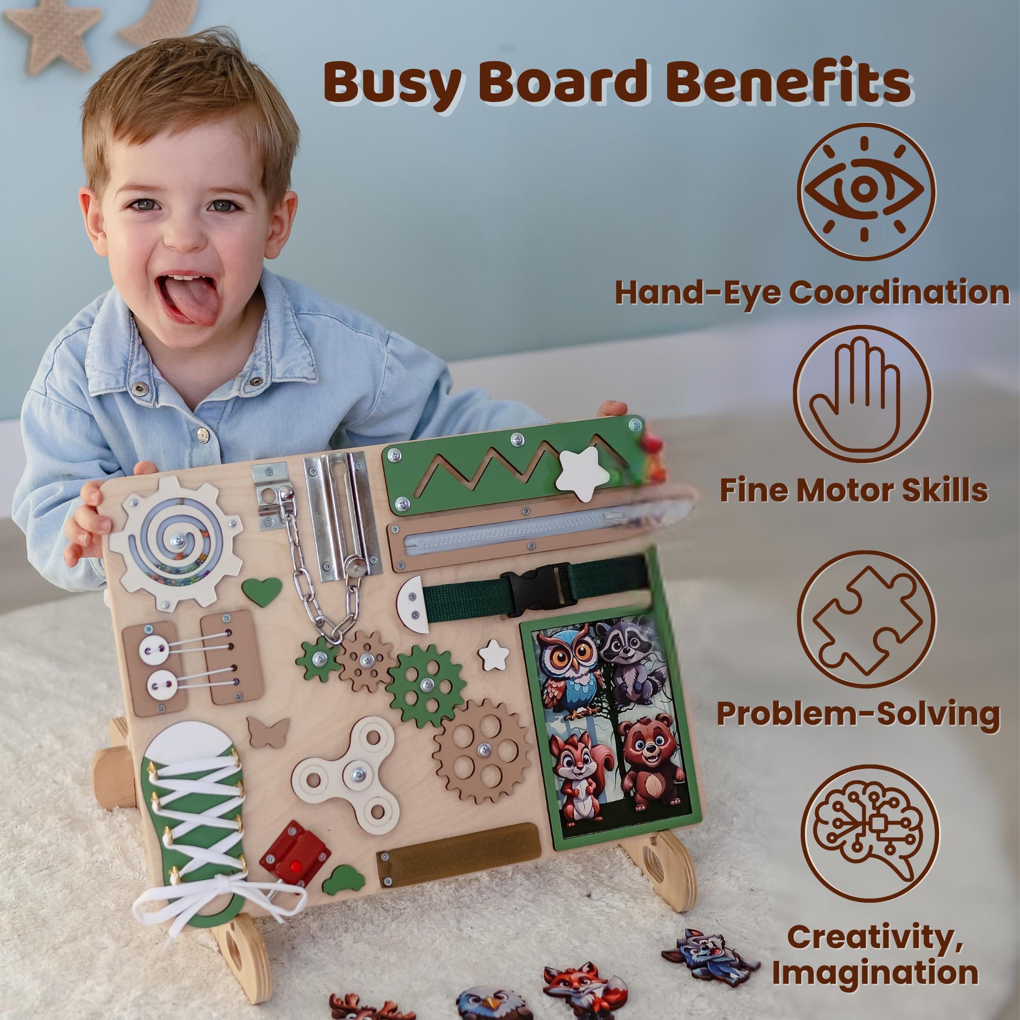 Toddler Busy Board * Christmas Baby Gift * Sensory Board * Montessori ...