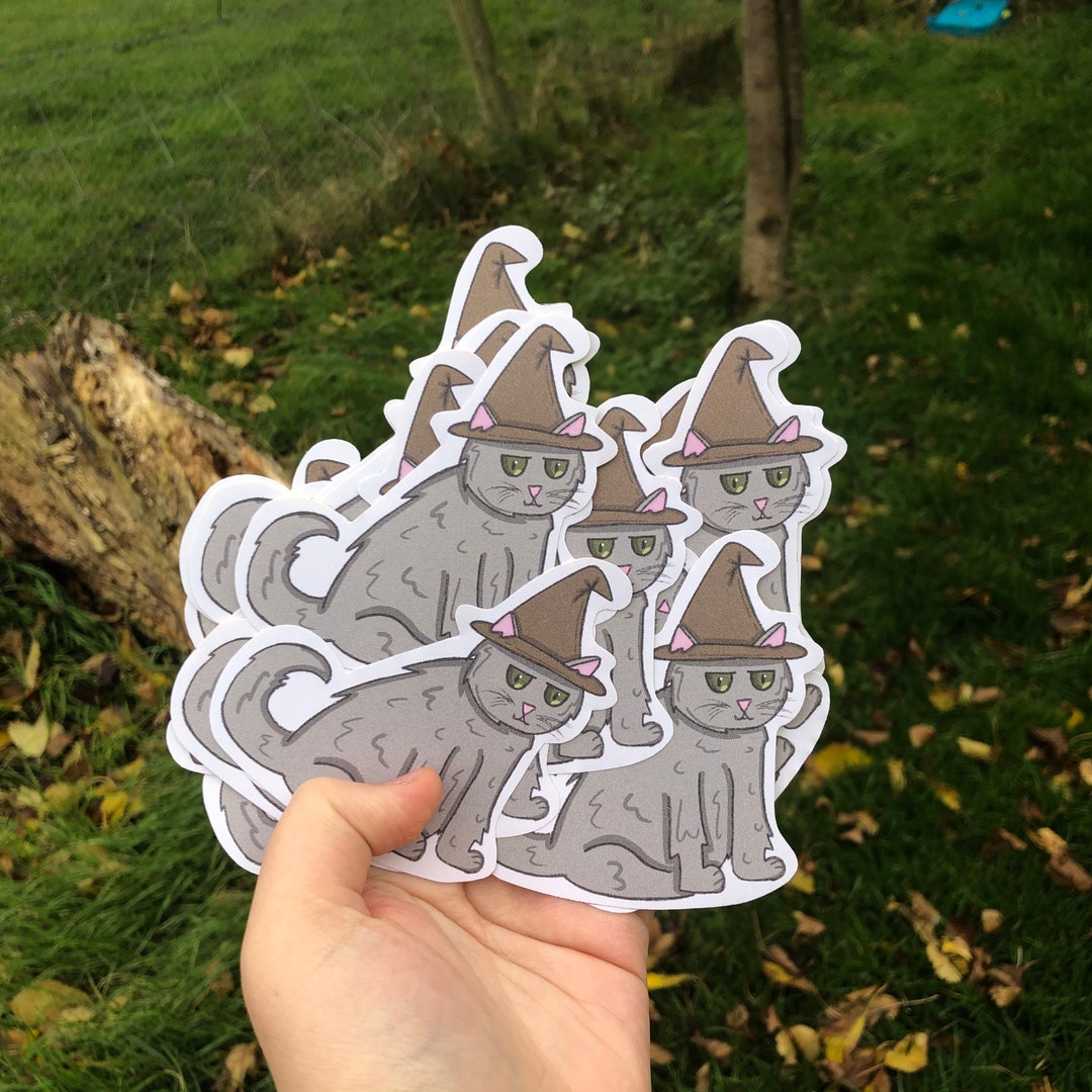 Wizard Cat Sticker - Etsy