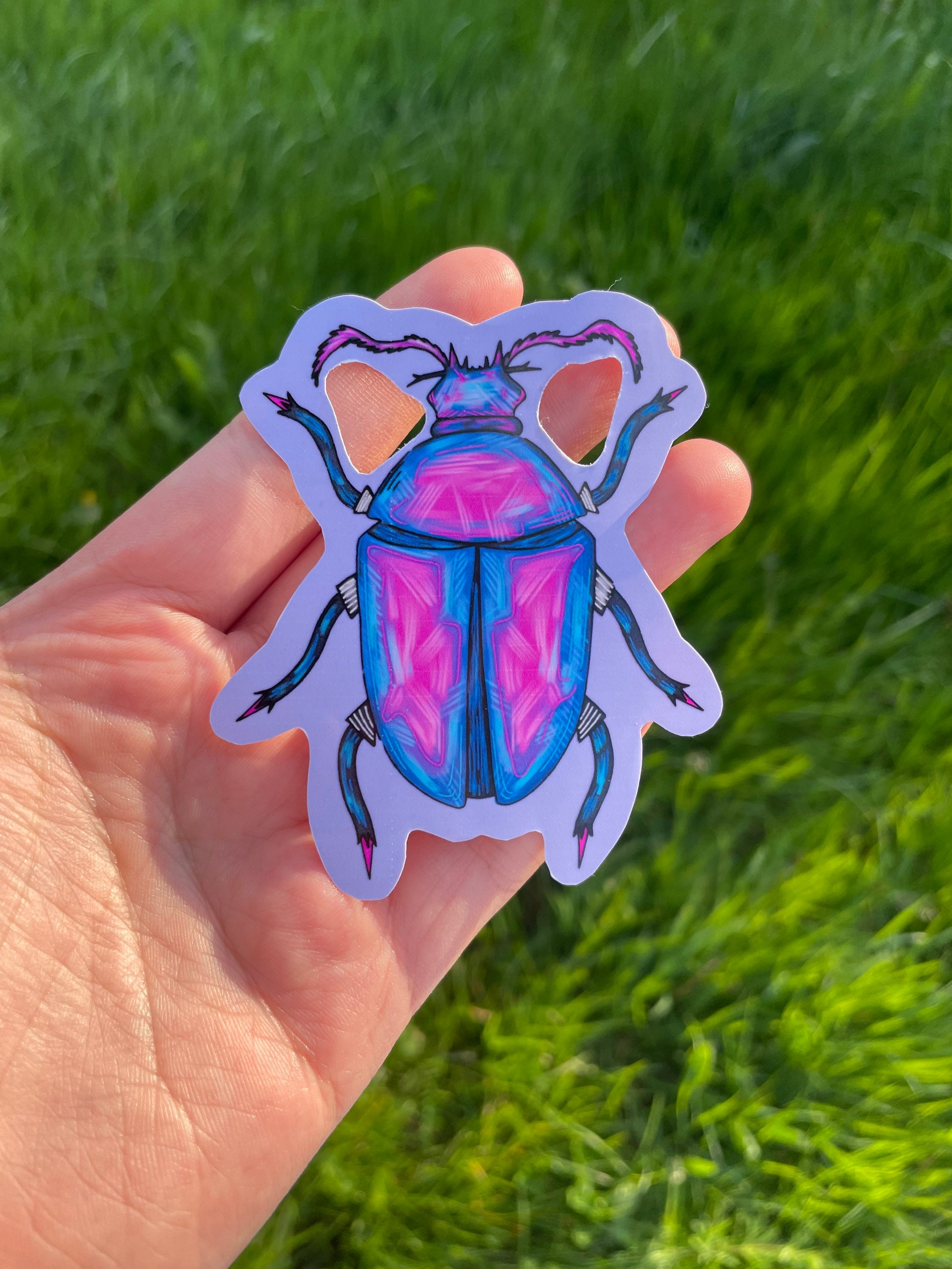 Colourful Beetle Sticker - Etsy