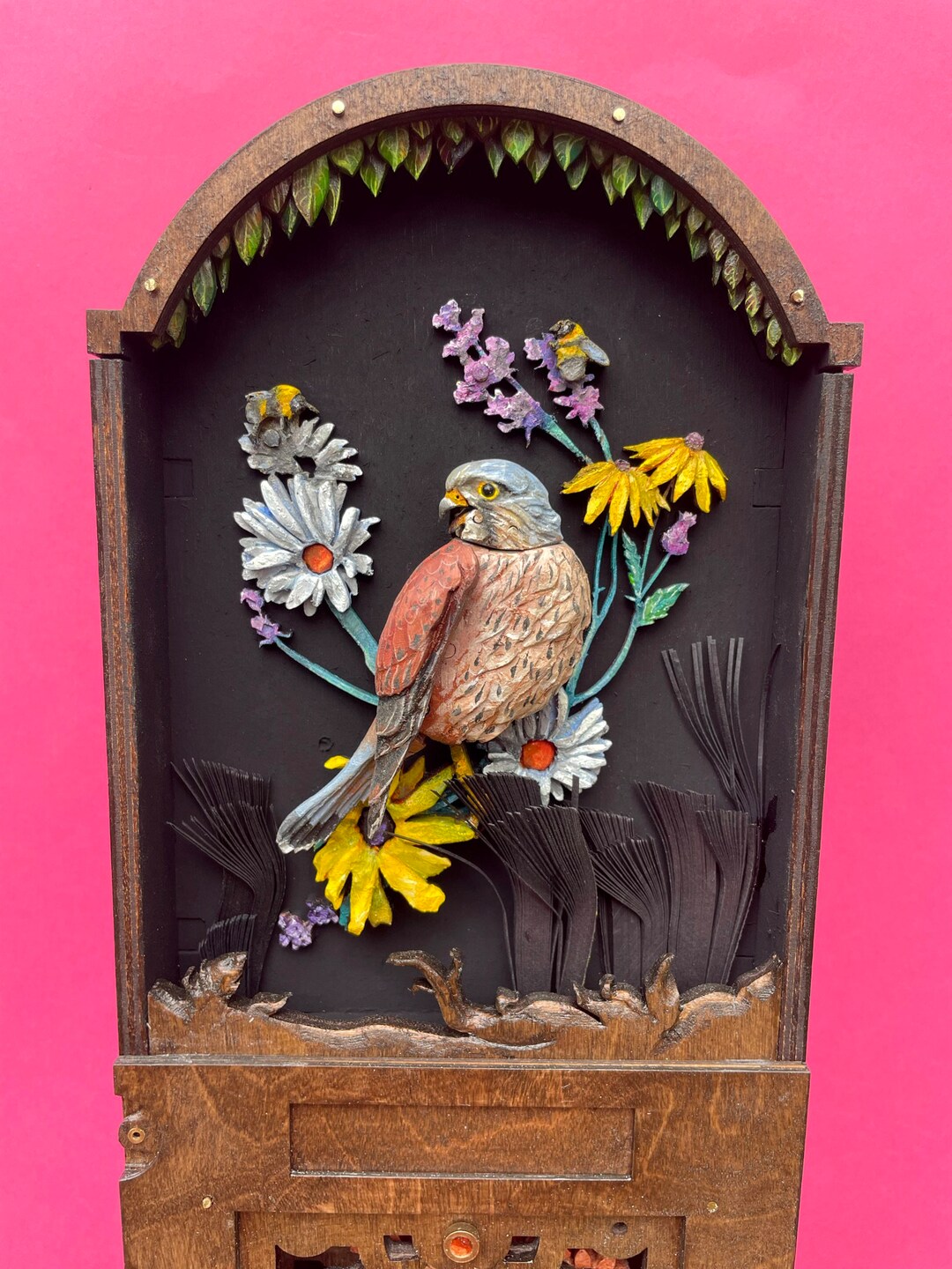 Common Kestrel Automaton. Oil Painted Mechanical Bird, Kinetic Hand ...