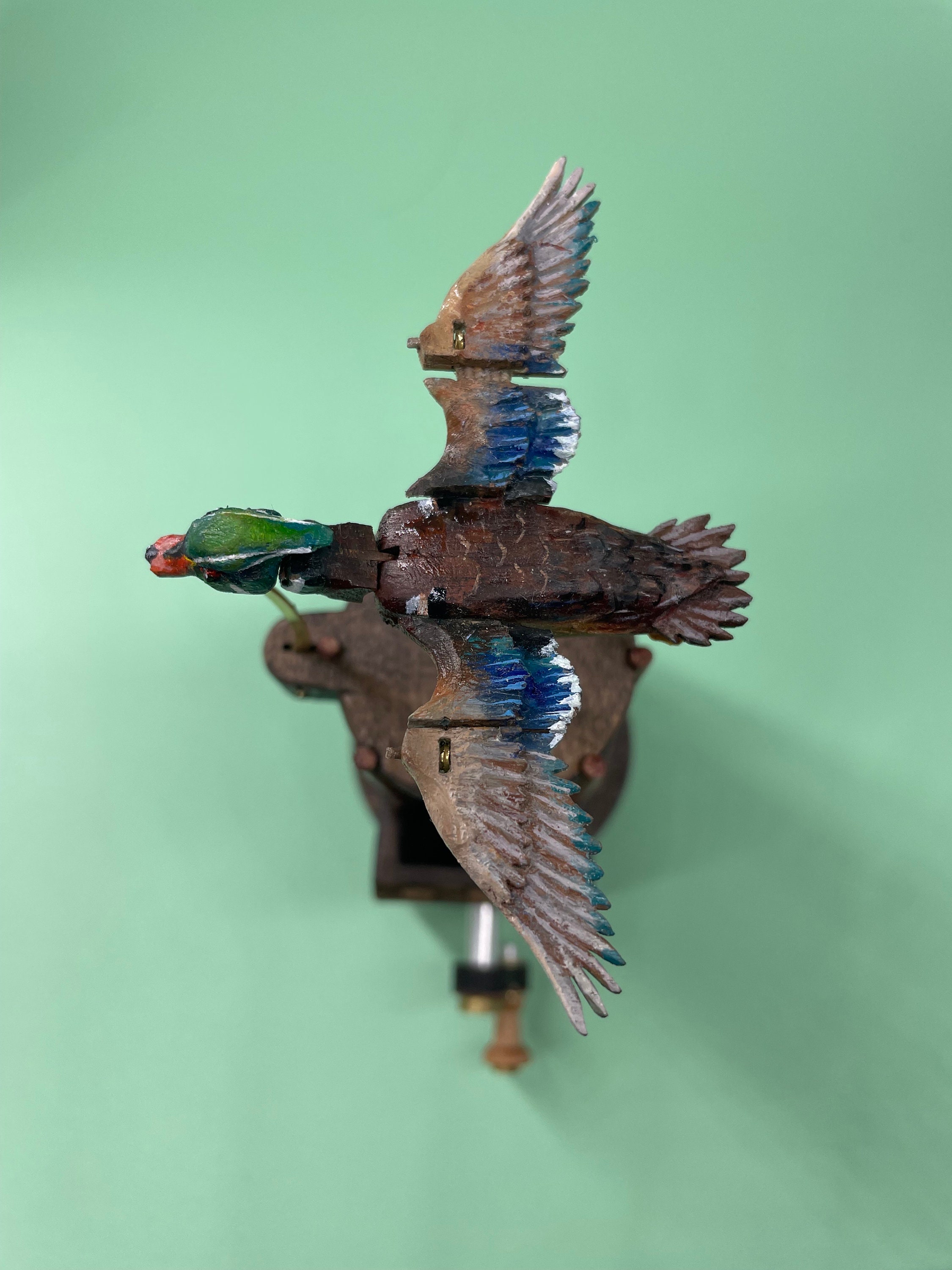 Wood Duck Automaton. Oil Painted Flying Bird Handcranked - Etsy