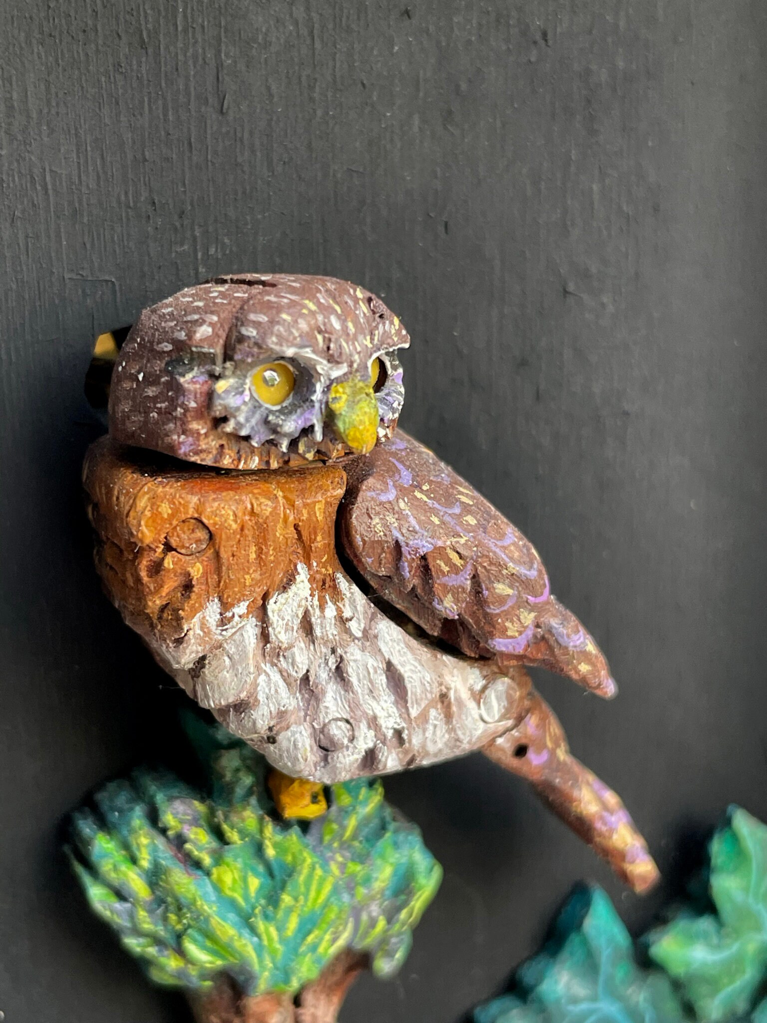 Prototype Owl Automaton. Oil Painted Mechanical Bird, Kinetic Hand ...