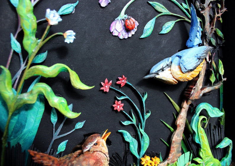 Spoils of Spring Automata. Oil Painted Mechanical Birds, Kinetic ...