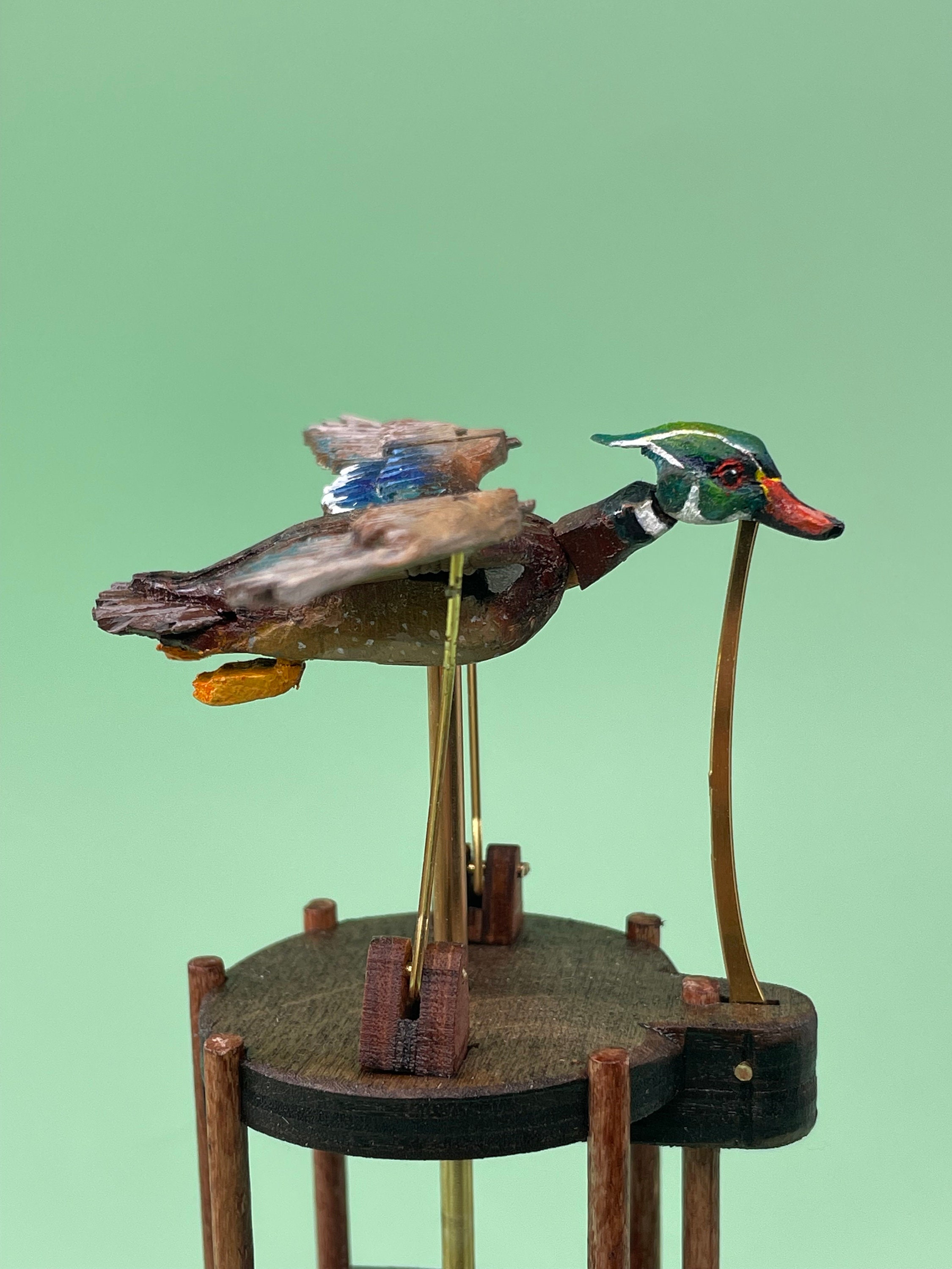 Wood Duck Automaton. Oil Painted Flying Bird Handcranked - Etsy