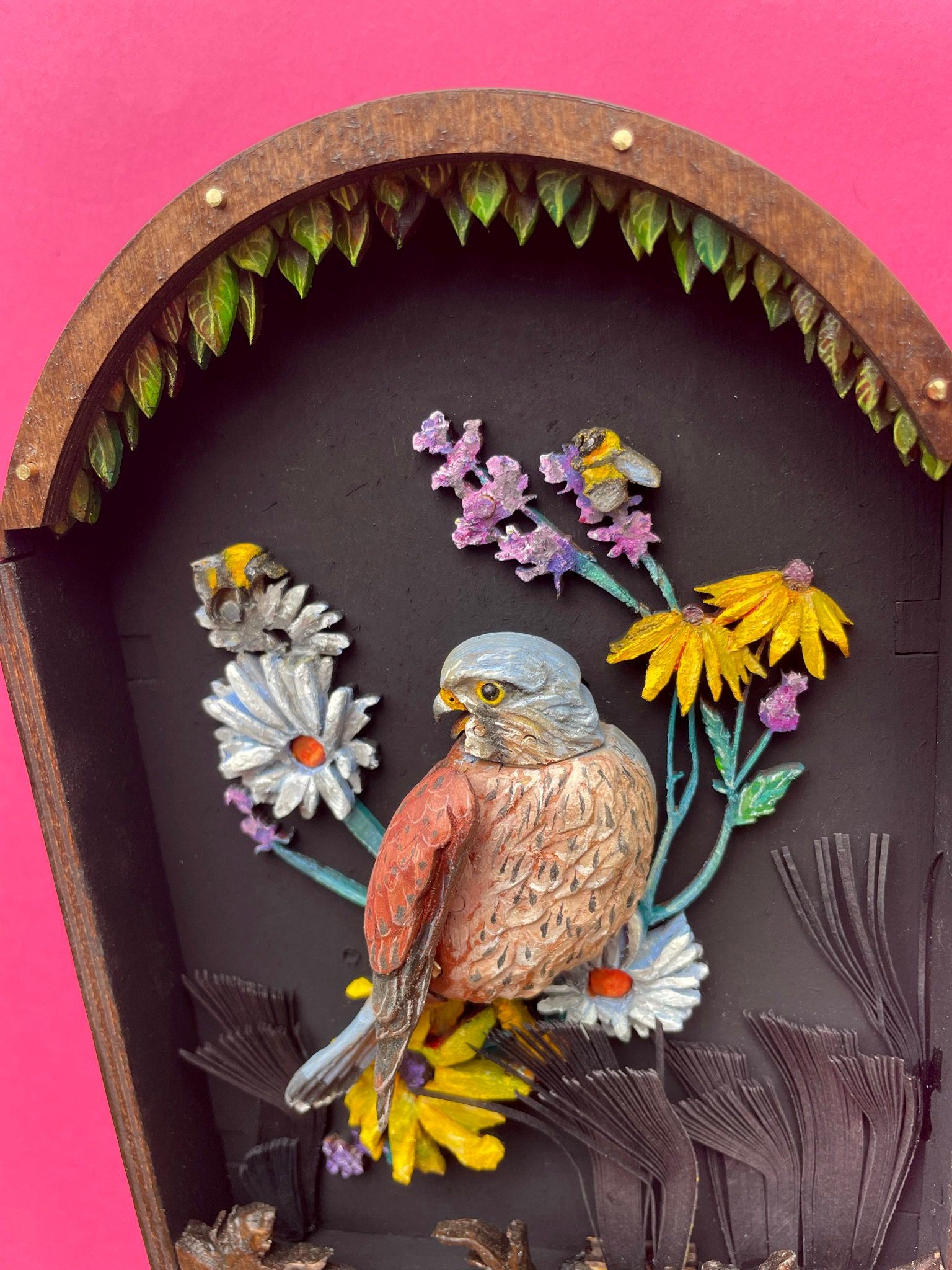 Common Kestrel Automaton. Oil Painted Mechanical Bird, Kinetic Hand ...