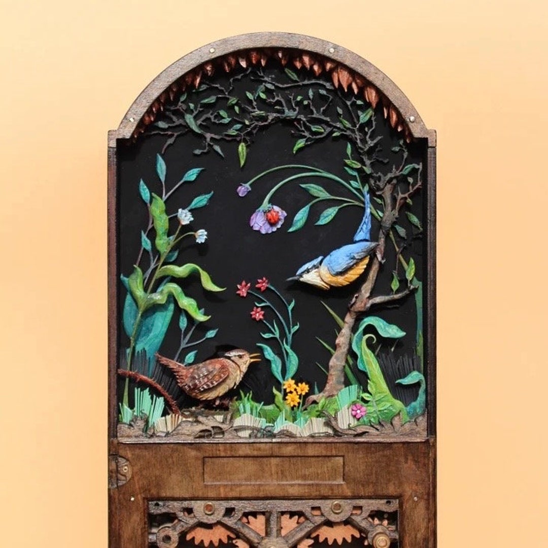 Spoils of Spring Automata. Oil Painted Mechanical Birds, Kinetic ...