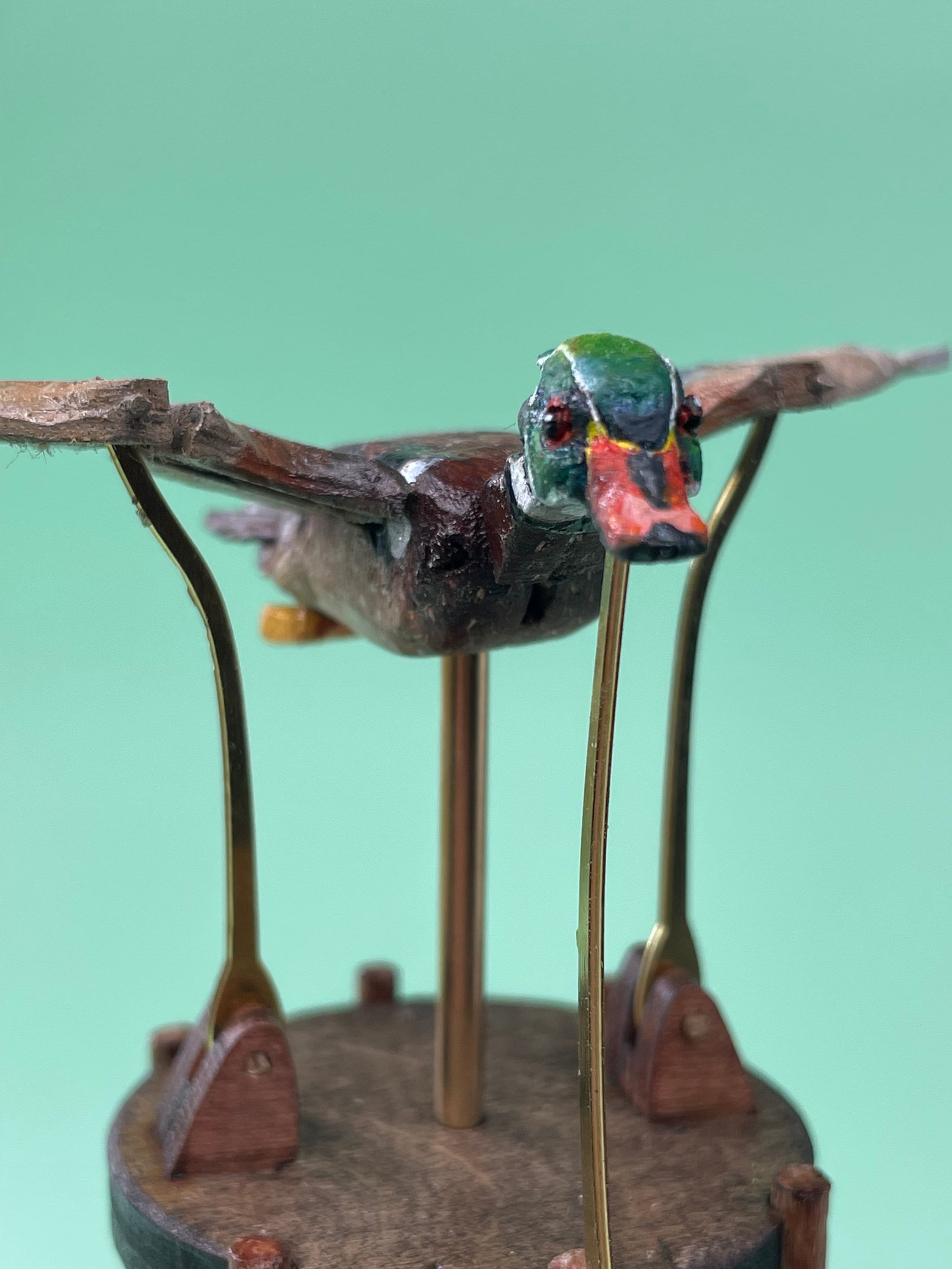 Wood Duck Automaton. Oil Painted Flying Bird Handcranked - Etsy