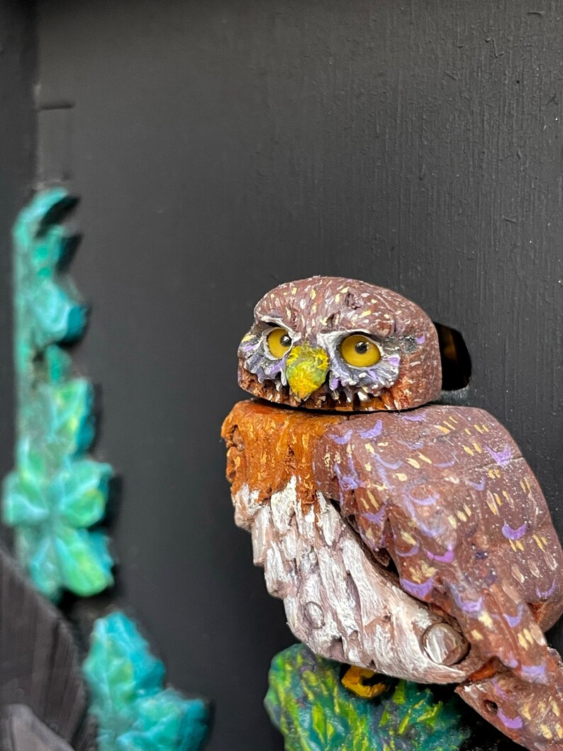 Prototype Owl Automaton. Oil Painted Mechanical Bird, Kinetic Hand ...