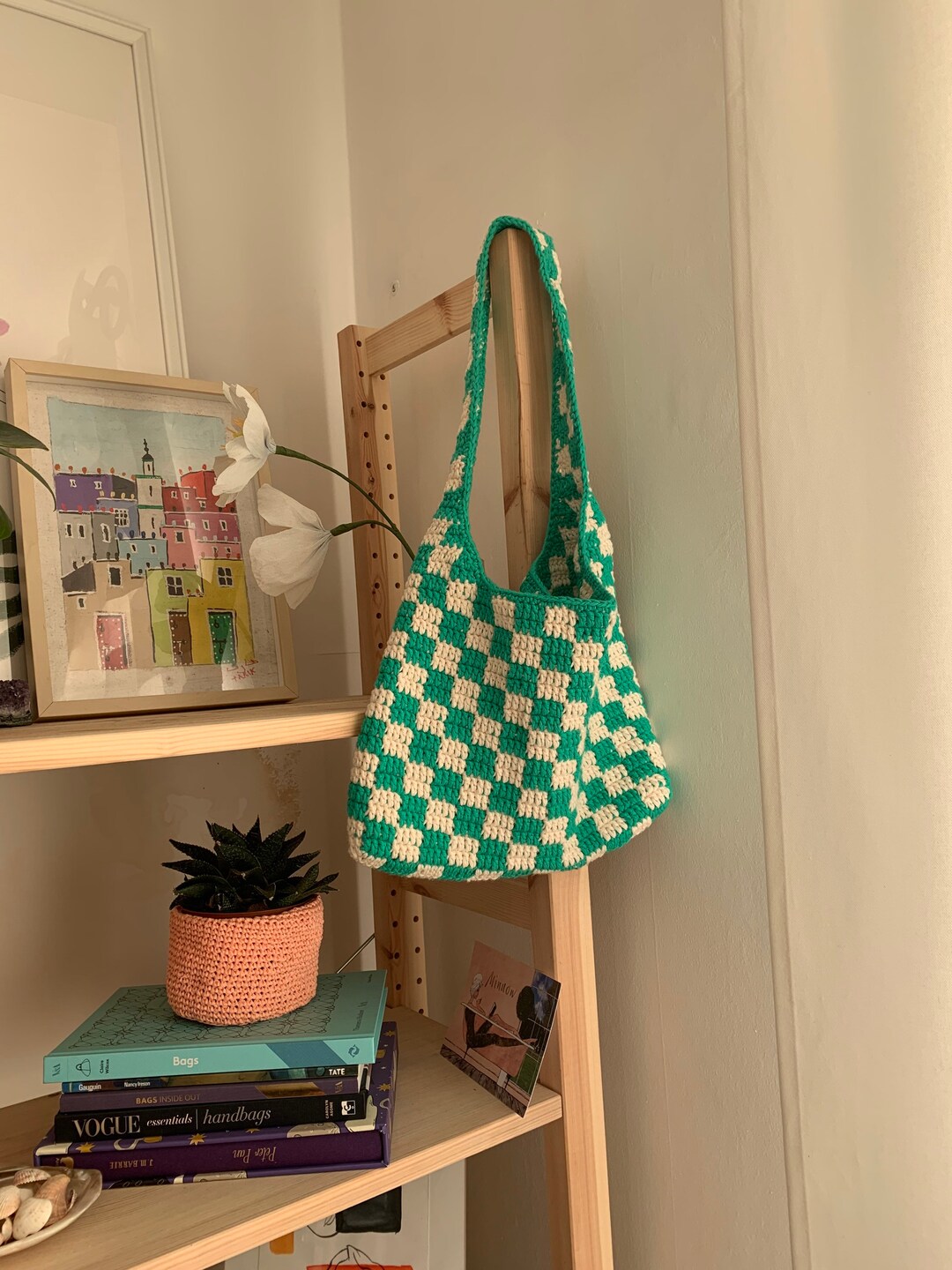 Checkered Crochet Bag｜handmade Cute Y2k Bag｜made to Order ｜any Colour ...