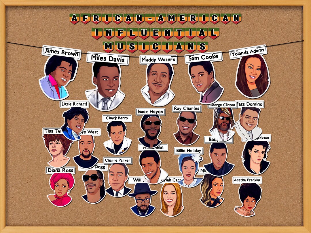 24 Faces, African American Music Appreciation Month Bulletin Board Set ...