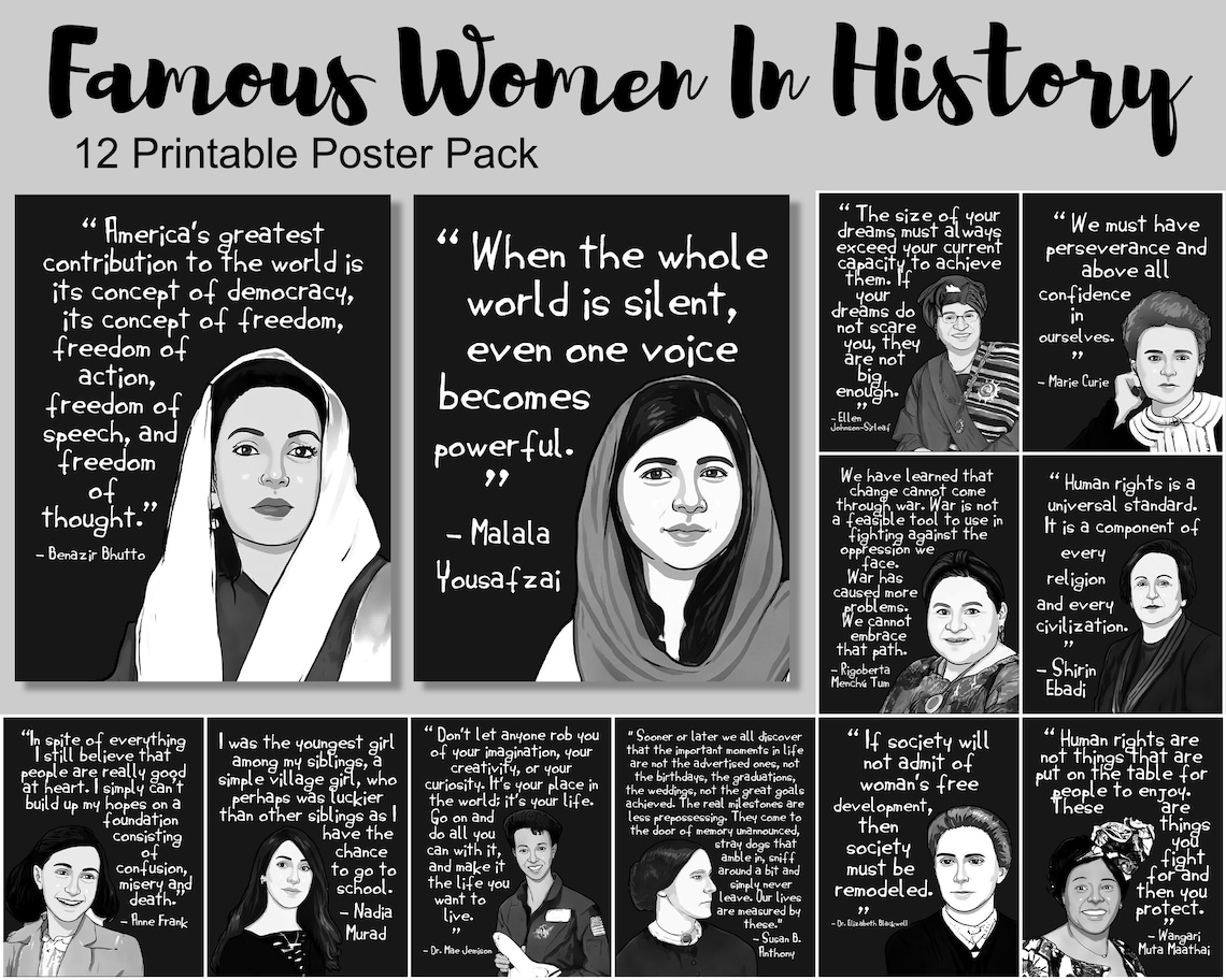 12 Famous Women in History Who Changed the World Printable - Etsy