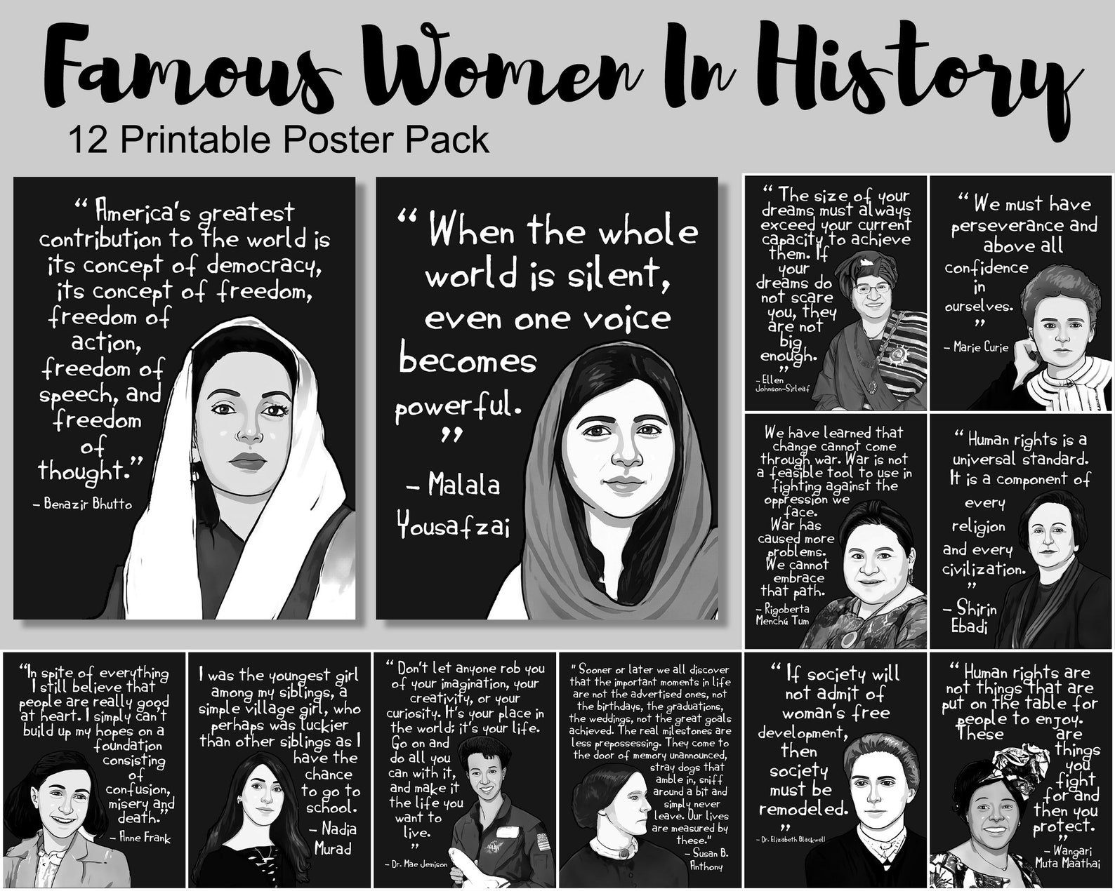 12 Famous Women in History Who Changed the World Printable - Etsy