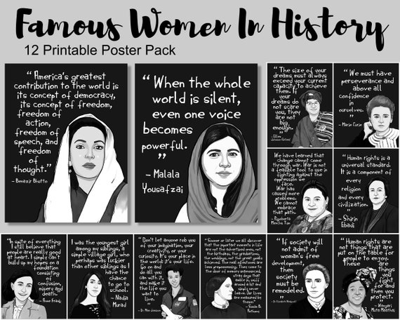 12 Famous Women in History Who Changed the World Printable - Etsy