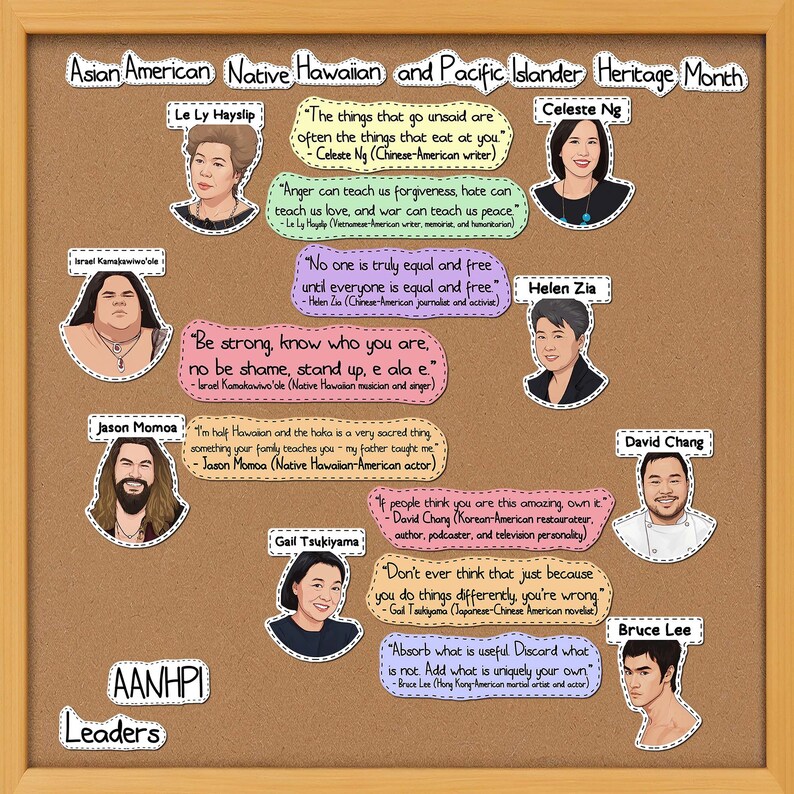 AAPI Heritage Month Bulletin Board Kit: 44 Inspiring Quotes & Vector ...