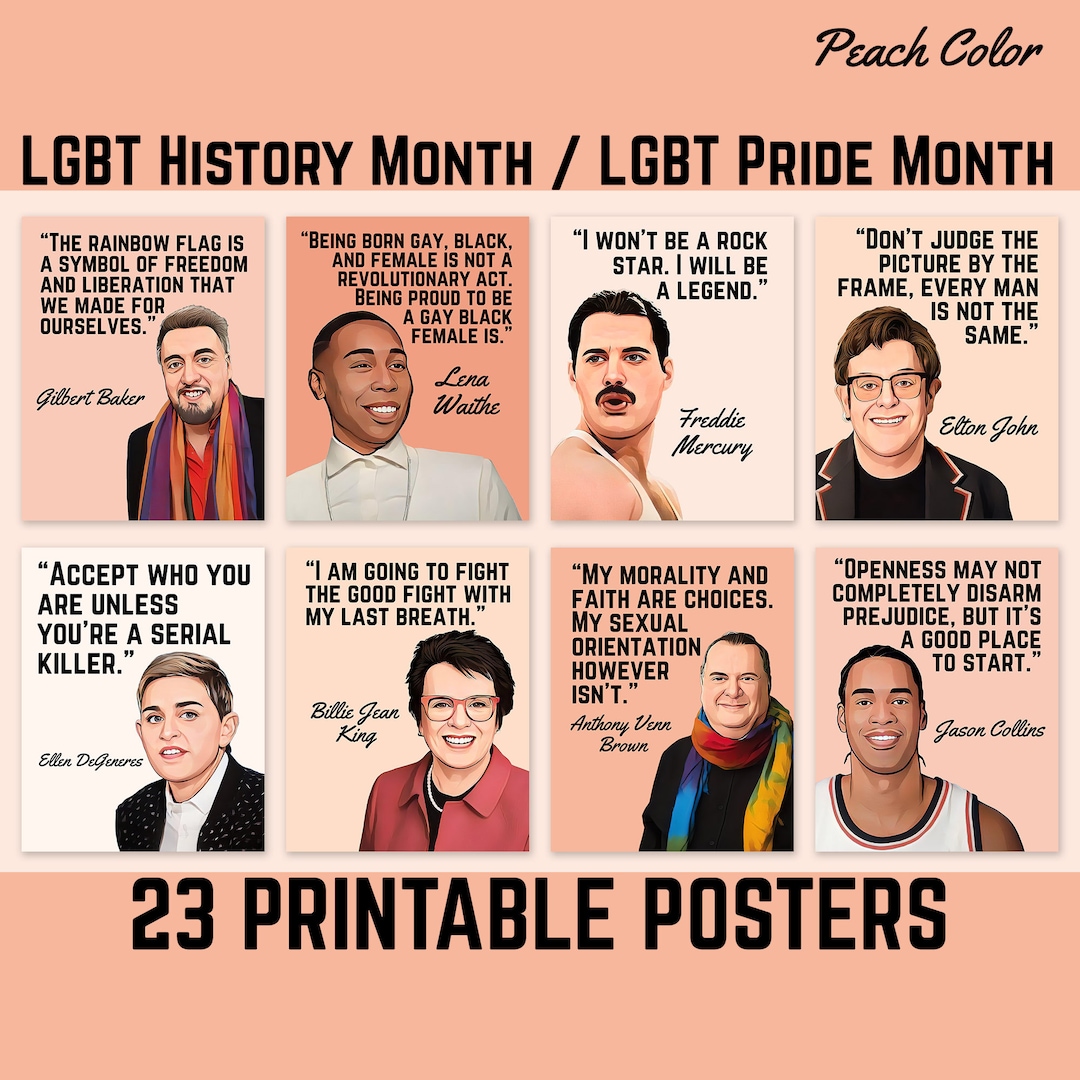 LGBT History Month, Lgbt Pride Month, Classroom Posters, Famous LGBTQ+ ...